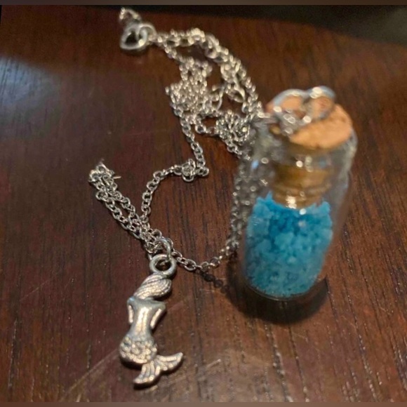 Jewelry | Magic Mermaid Silhouette Blue Glow In Dark Beach Sand Bottle ...